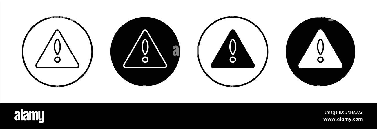 Risk icon Vector symbol or sign set collection in black and white ...