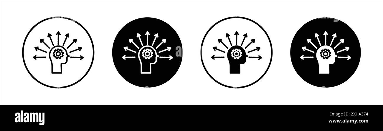 Realization icon Vector symbol or sign set collection in black and ...