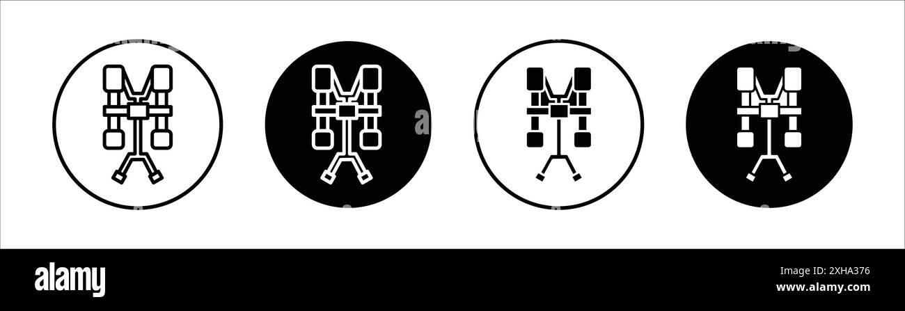 Shoulder strap icon Vector symbol or sign set collection in black and ...