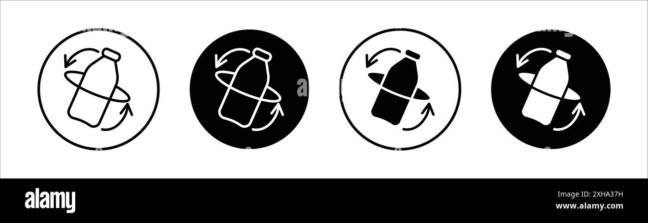 Shake well icon Vector symbol or sign set collection in black and white ...