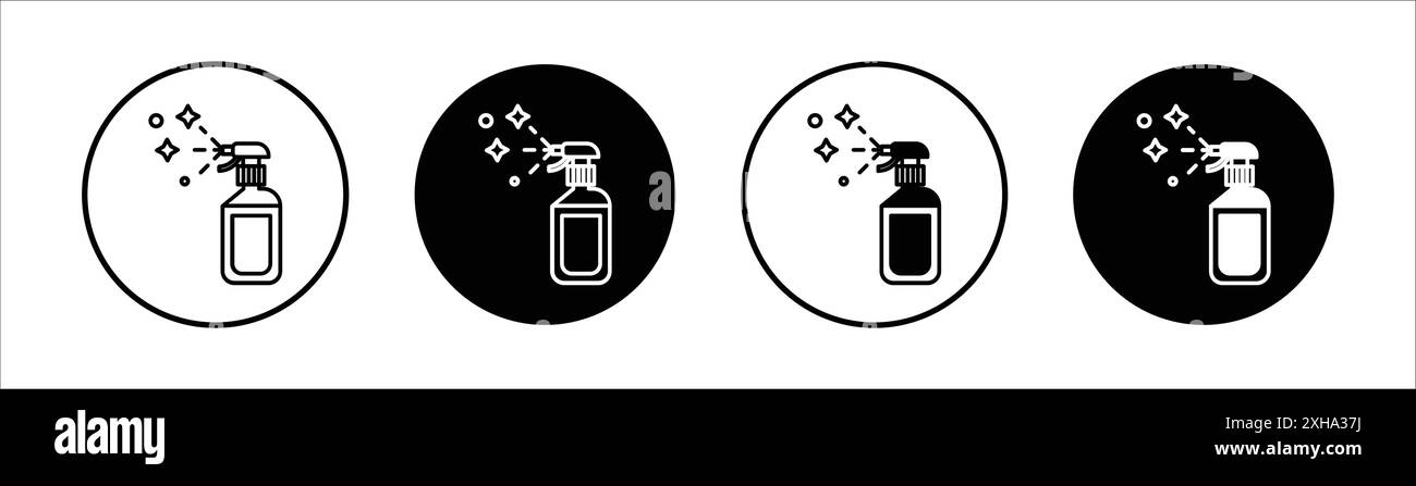 Sanitizing spray bottle icon Vector symbol or sign set collection in ...