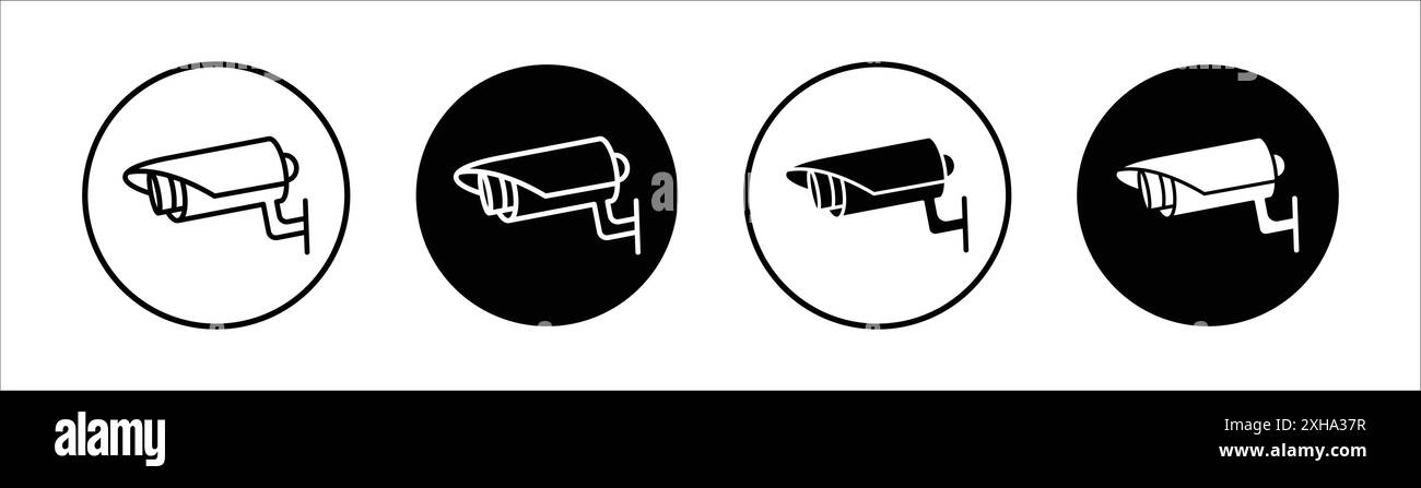 Security cam icon Vector symbol or sign set collection in black and ...