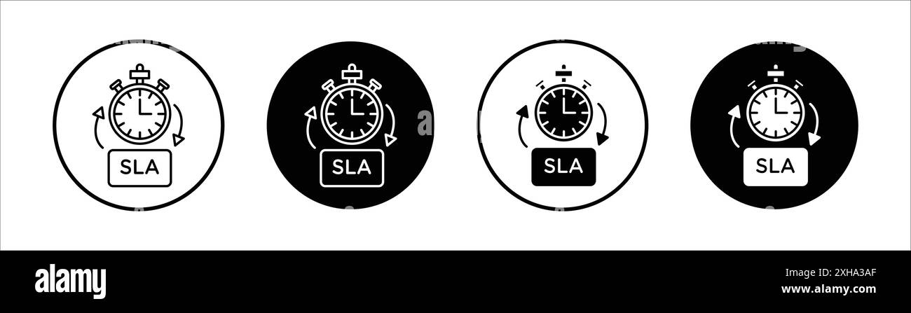 SLA Icon Vector symbol or sign set collection in black and white ...