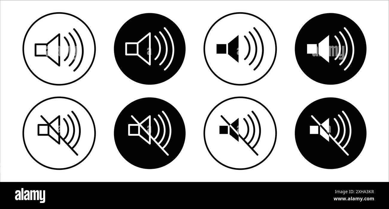 Speaker volume icon Vector symbol or sign set collection in black and ...