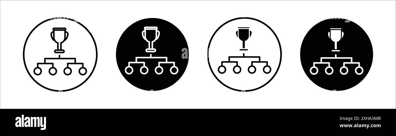 Tournament icon Vector symbol or sign set collection in black and white ...