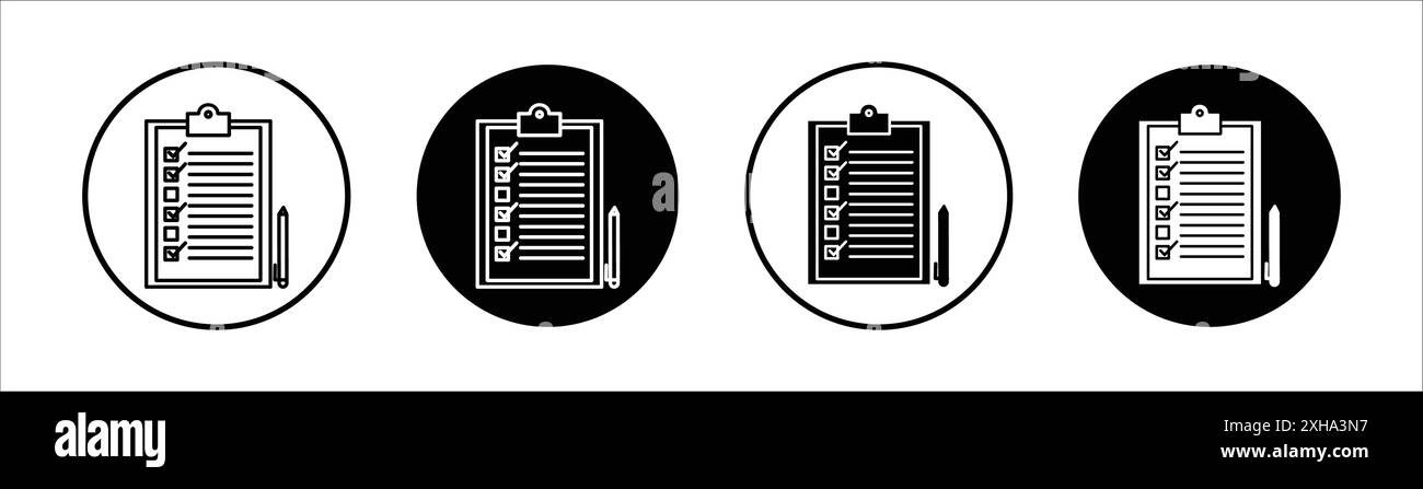 Survey icon Vector symbol or sign set collection in black and white ...