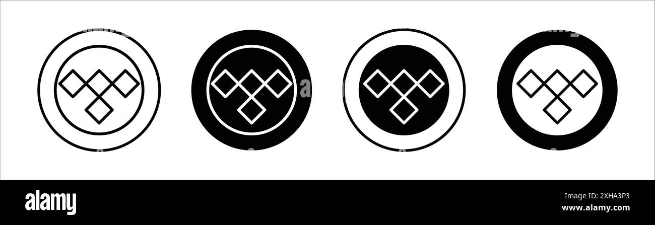 Tidal icon Vector symbol or sign set collection in black and white ...