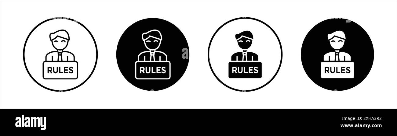 Text rules icon Vector symbol or sign set collection in black and white ...