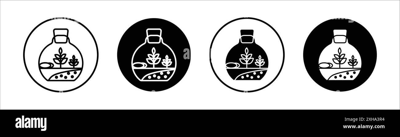 Terrarium icon Vector symbol or sign set collection in black and white ...