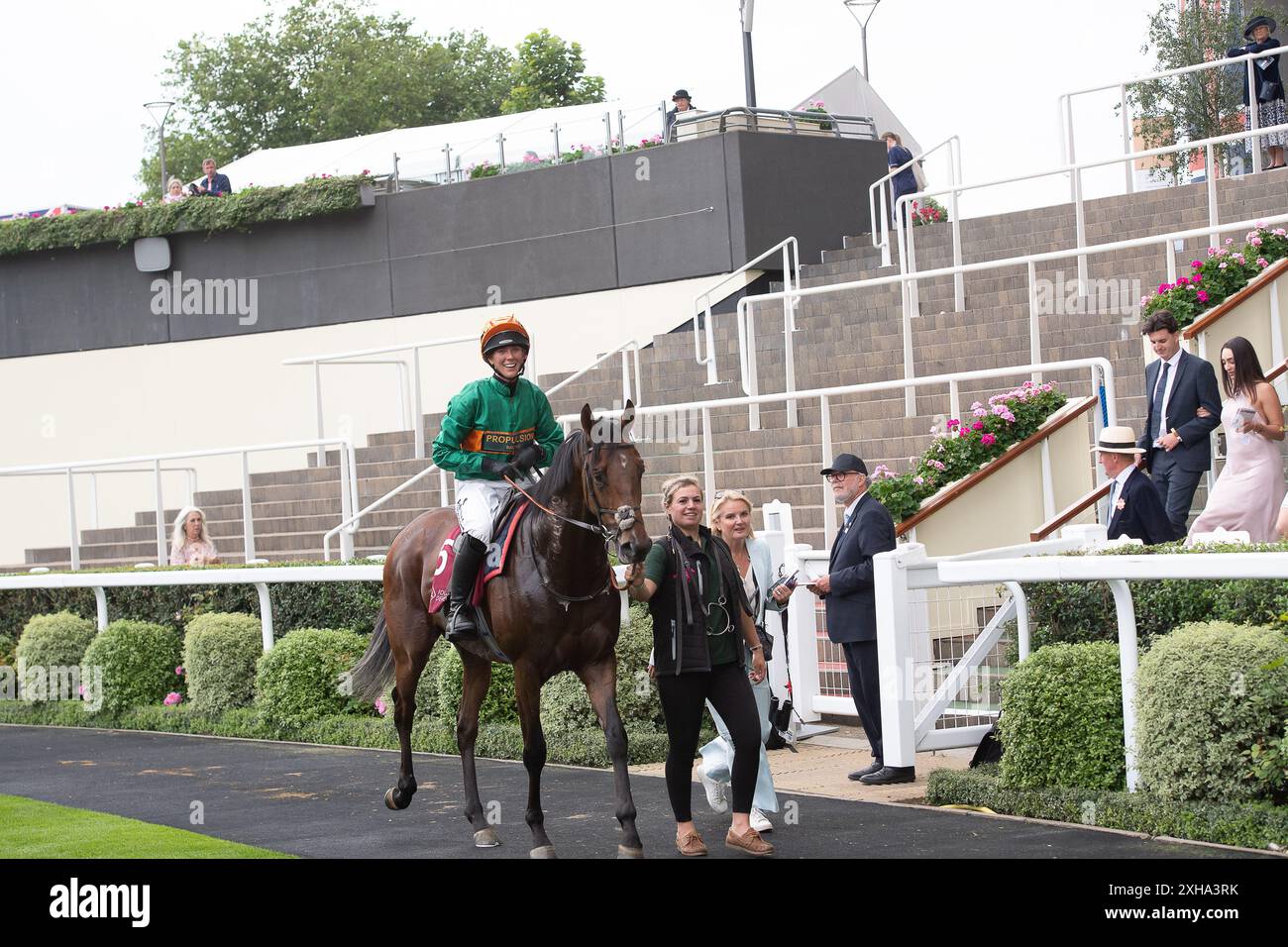 Ascot, Berkshire, UK. 12th July, 2024. Jockey Ellie Summers riding ...