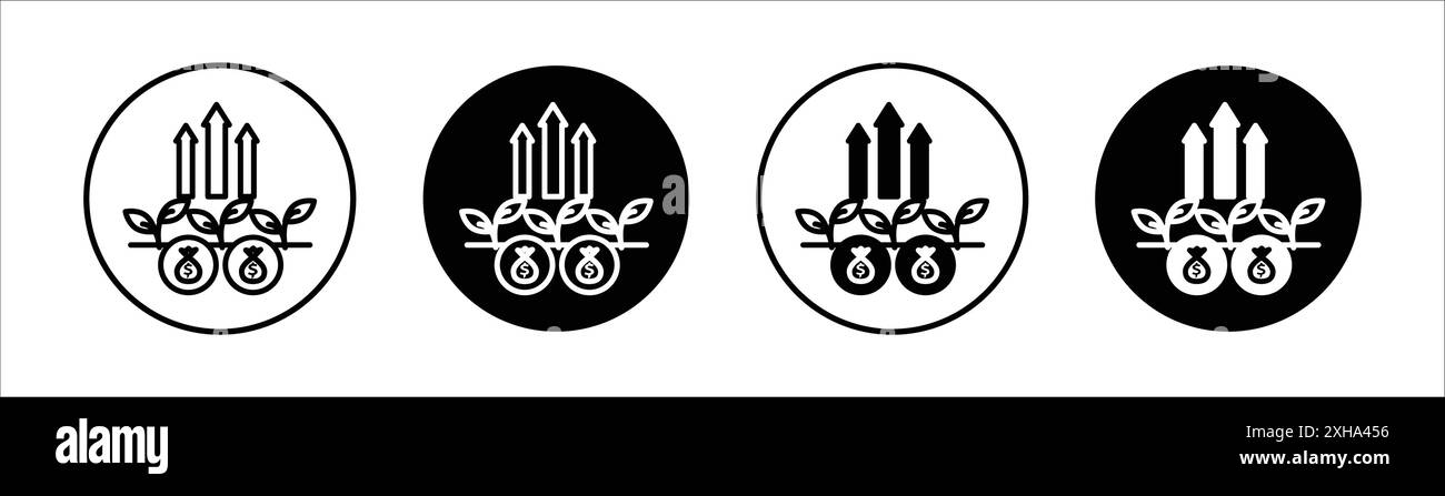 Yield icon Vector symbol or sign set collection in black and white ...