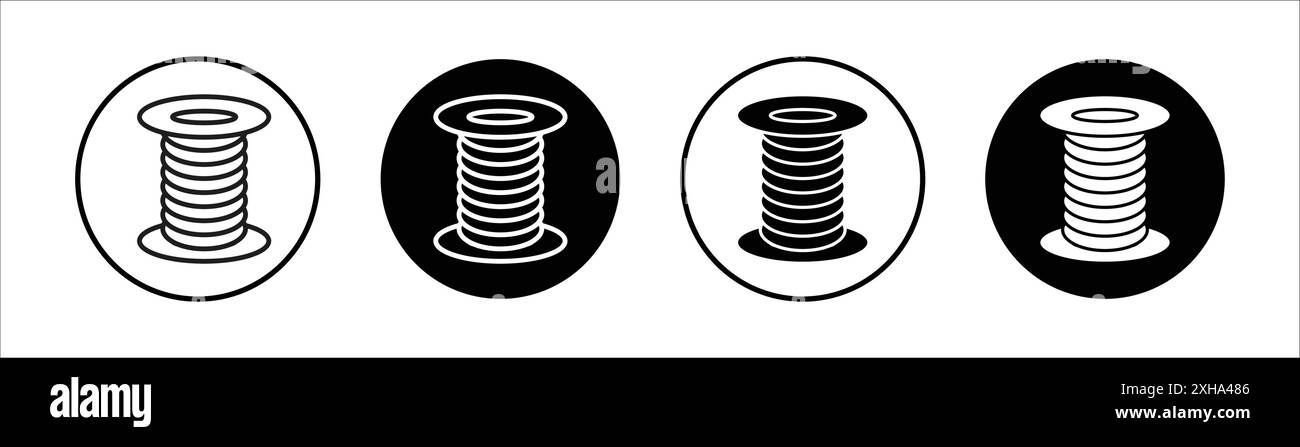 Wire icon Vector symbol or sign set collection in black and white ...