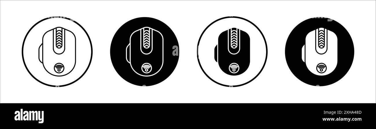 Wireless mouse icon Vector symbol or sign set collection in black and ...
