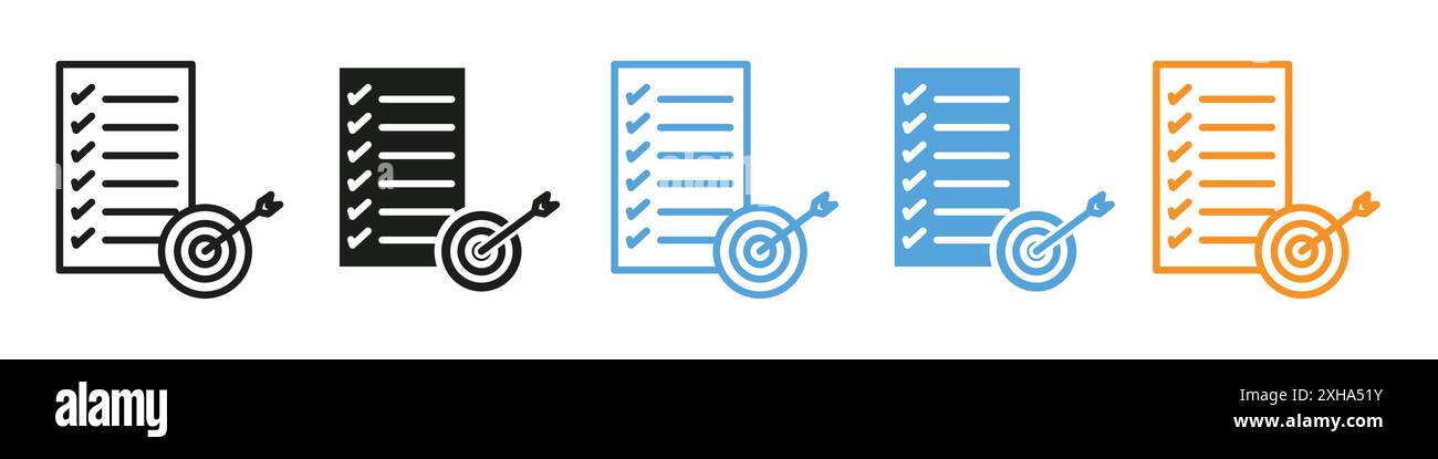 Accomplished goals and objectives icon Vector symbol or sign set ...