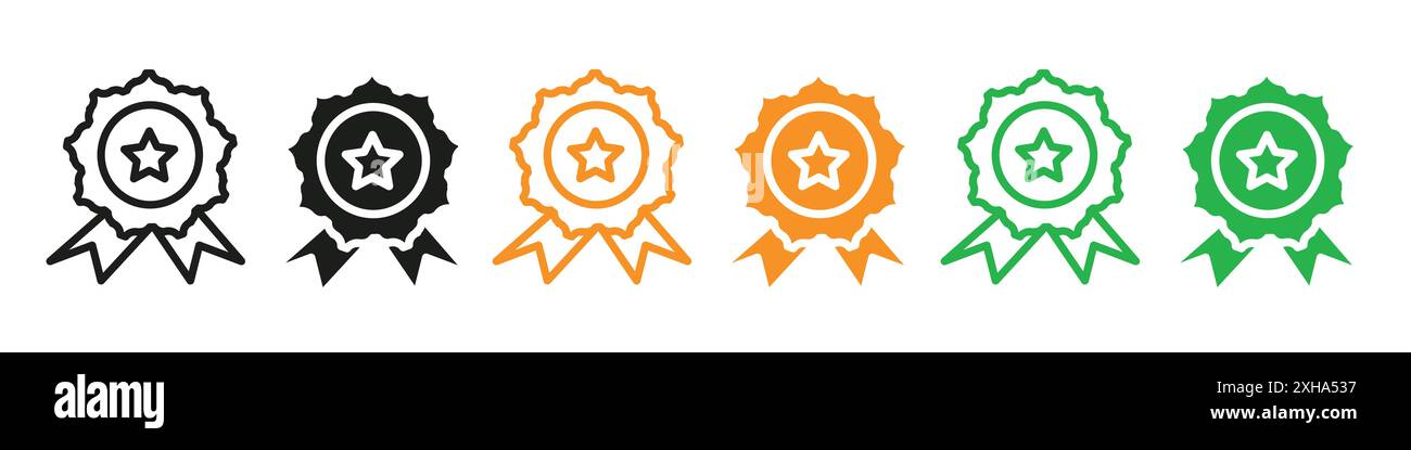 Achievement icon Vector symbol or sign set collection in black and ...