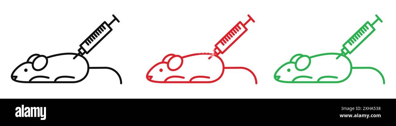 Animal testing icon Vector symbol or sign set collection in black and ...