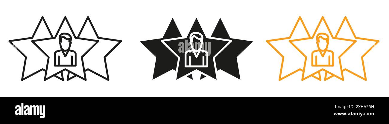 Best employee icon Vector symbol or sign set collection in black and ...