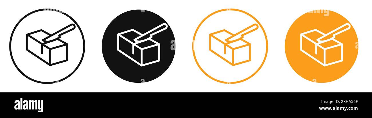 Butter icon Vector symbol or sign set collection in black and white ...