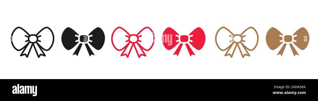 Bow icon Vector symbol or sign set collection in black and white ...