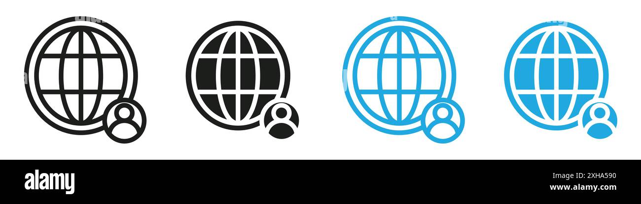 Clients worldwide icon Vector symbol or sign set collection in black ...