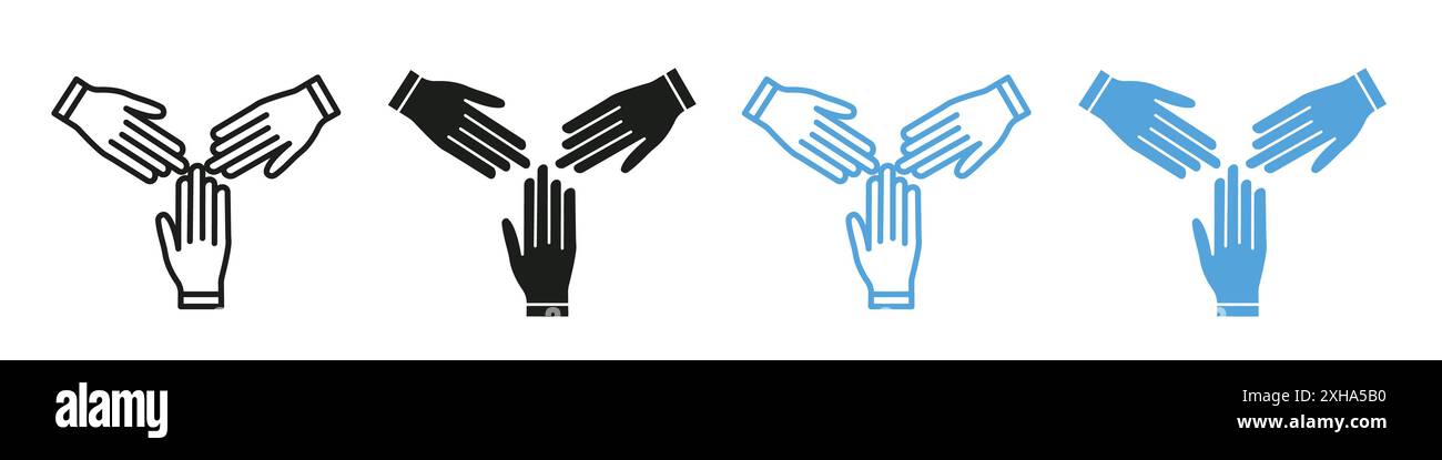 Collaborative icon Vector symbol or sign set collection in black and ...