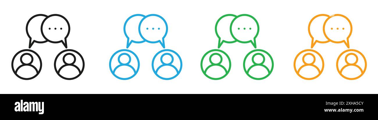 Conversation icon Vector symbol or sign set collection in black and ...