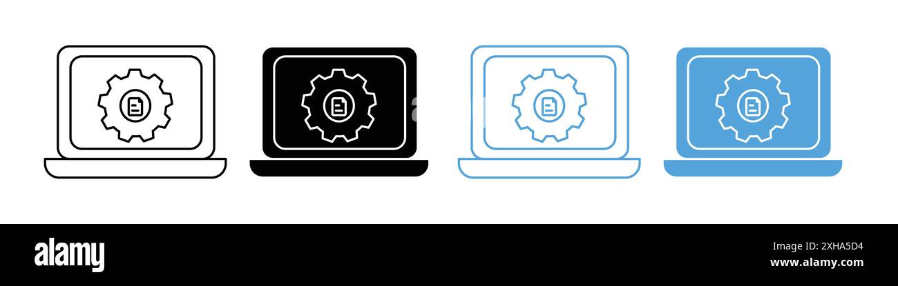 Content management icon Vector symbol or sign set collection in black ...