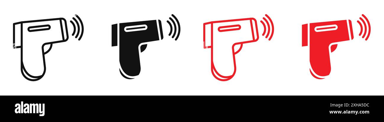 Contactless infrared thermometer icon Vector symbol or sign set ...