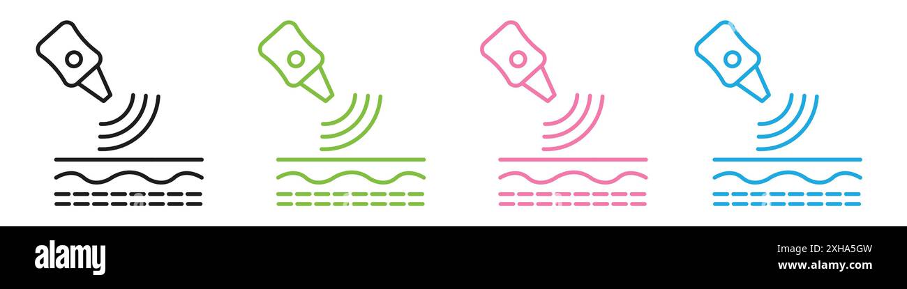 Dermatology beauty therapy for body skin icon Vector symbol or sign set ...