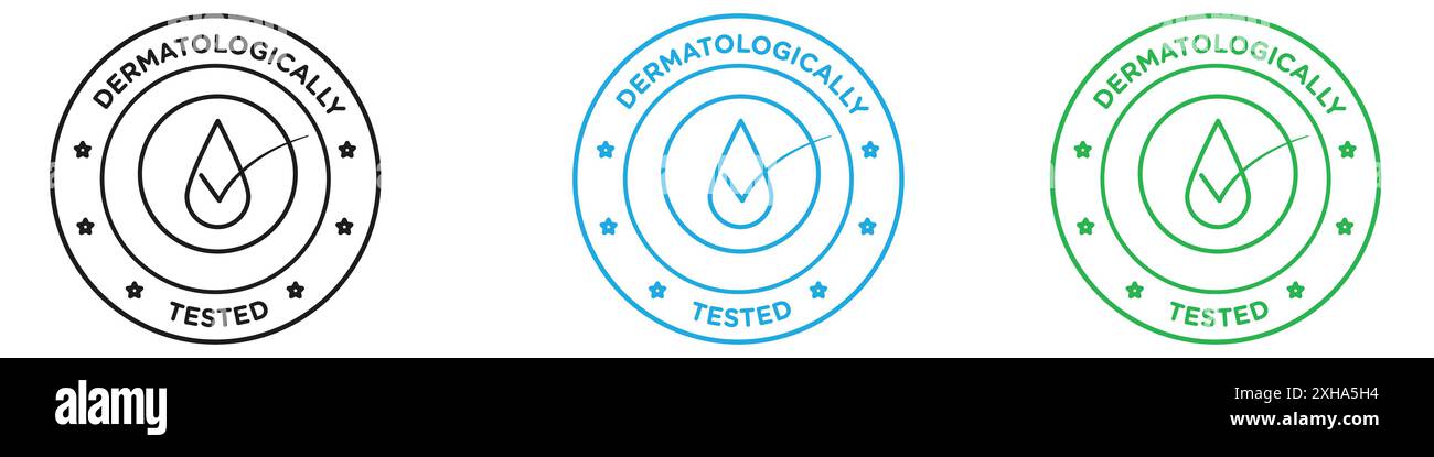 Dermatology tested icon Vector symbol or sign set collection in black ...
