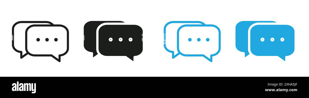 Comment icon Vector symbol or sign set collection in black and white ...