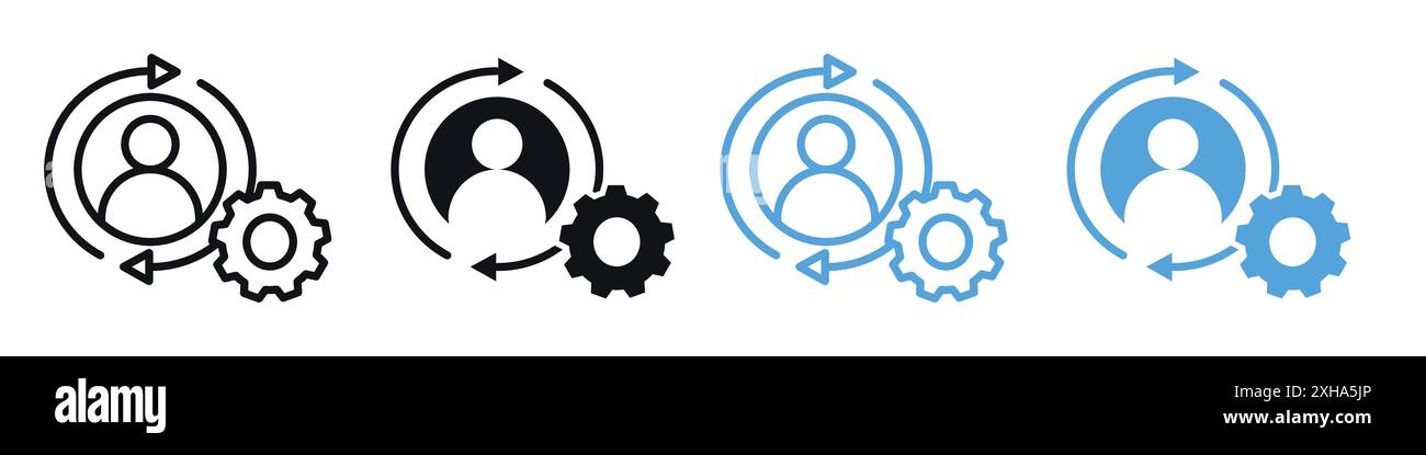 Customer retention icon Vector symbol or sign set collection in black ...