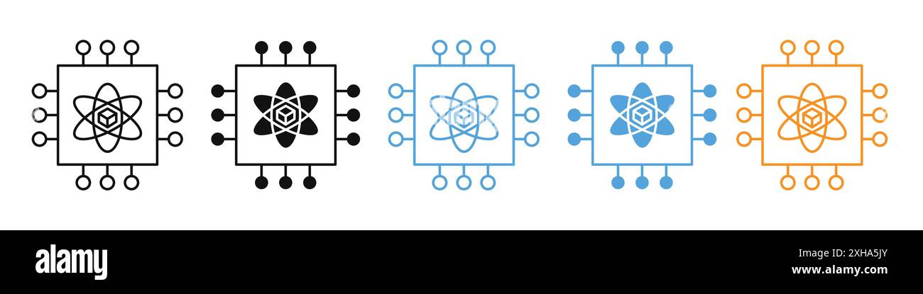 Computation icon Vector symbol or sign set collection in black and ...