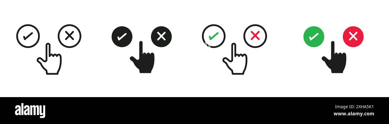 Decision icon Vector symbol or sign set collection in black and white ...