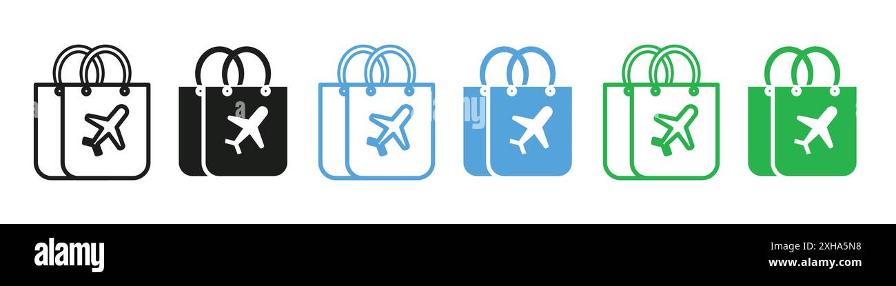 Duty free icon Vector symbol or sign set collection in black and white ...