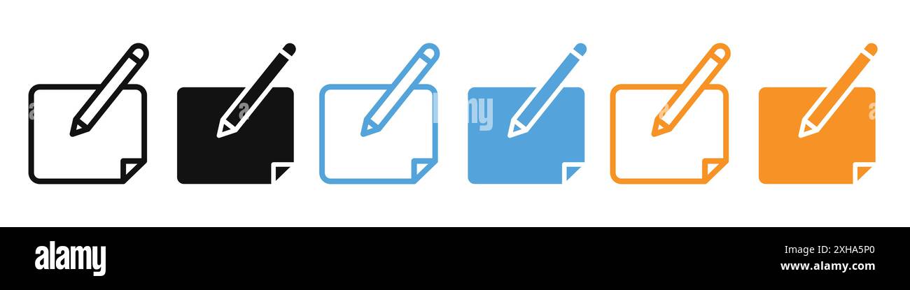 Edit icon Vector symbol or sign set collection in black and white ...