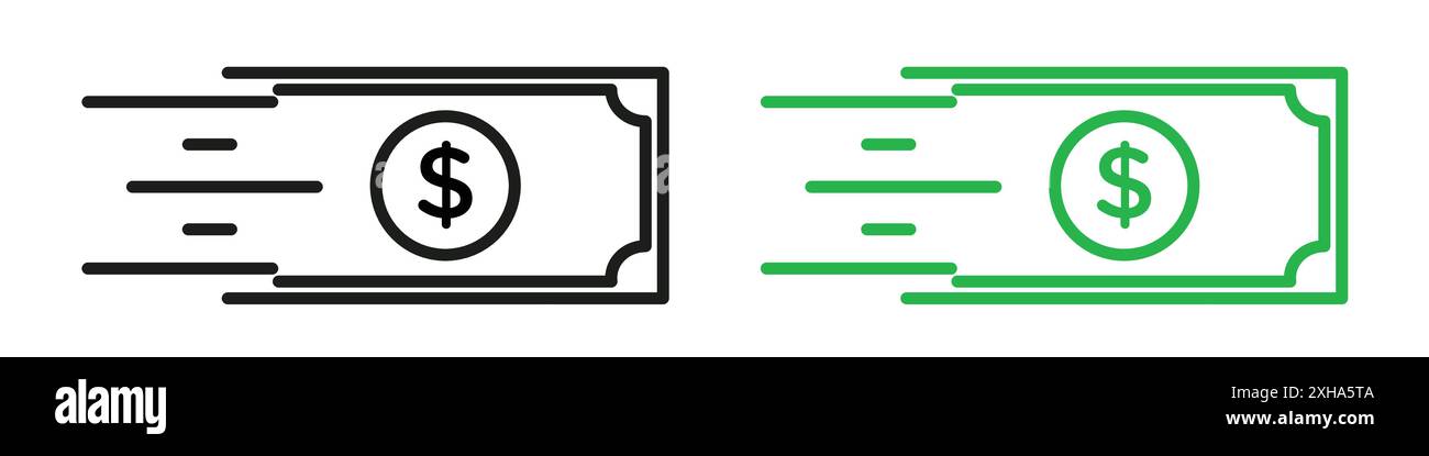 Fast pay icon Vector symbol or sign set collection in black and white ...