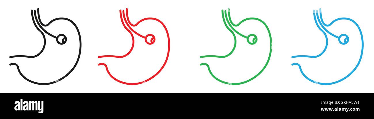 Endoscopy icon Vector symbol or sign set collection in black and white ...