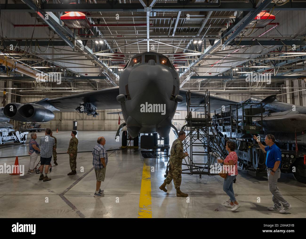 Airmen assigned to the 5th Maintenance Group provide a tour of a B-52H ...