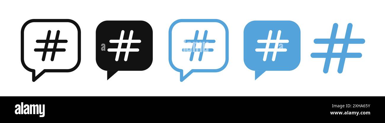 Hashtag symbol in dialogue Stock Vector Images - Alamy