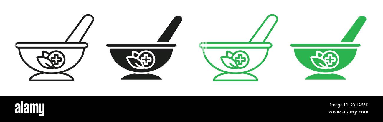 Homeopathy icon Vector symbol or sign set collection in black and white ...