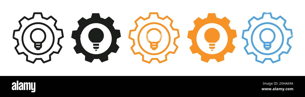 Implementation icon Vector symbol or sign set collection in black and ...