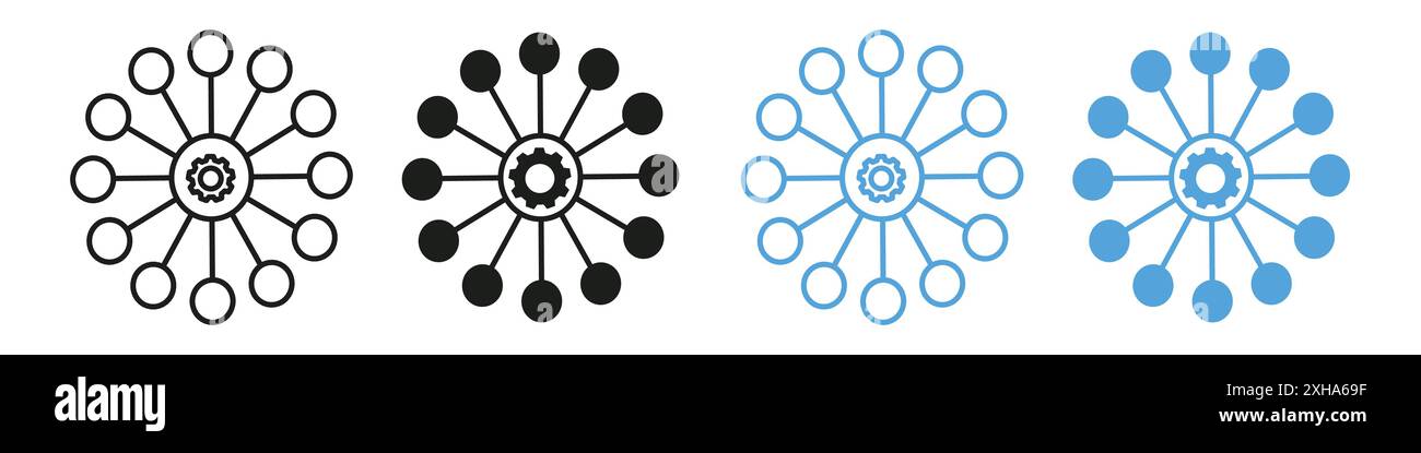 Integration icon Vector symbol or sign set collection in black and ...