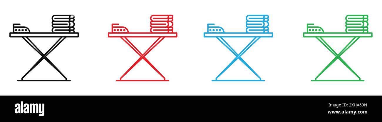 Ironing board icon Vector symbol or sign set collection in black and ...
