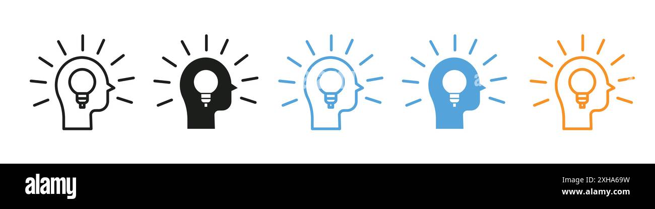 HR strategy icon Vector symbol or sign set collection in black and ...