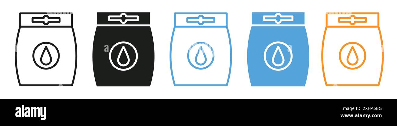 Laundry detergent pack icon Vector symbol or sign set collection in ...