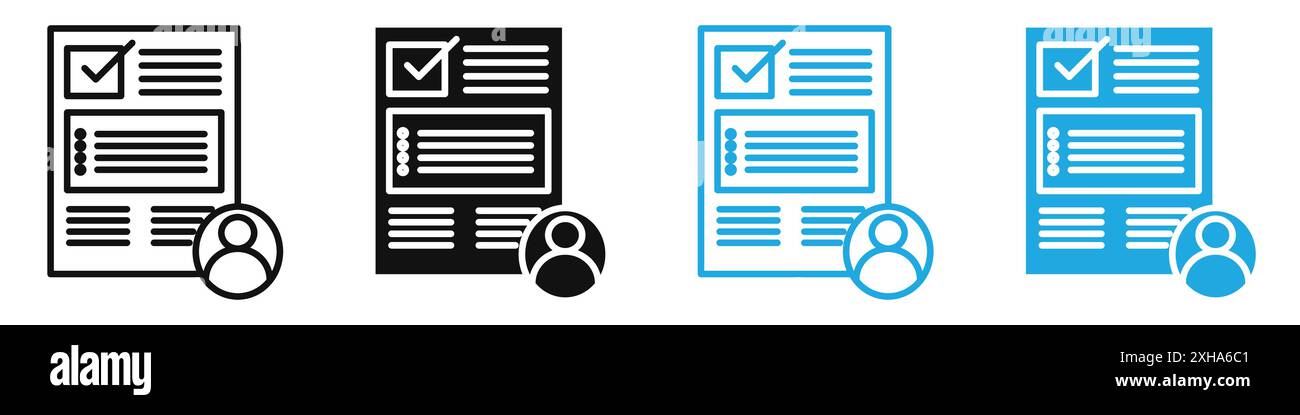 Job candidate icon Vector symbol or sign set collection in black and ...