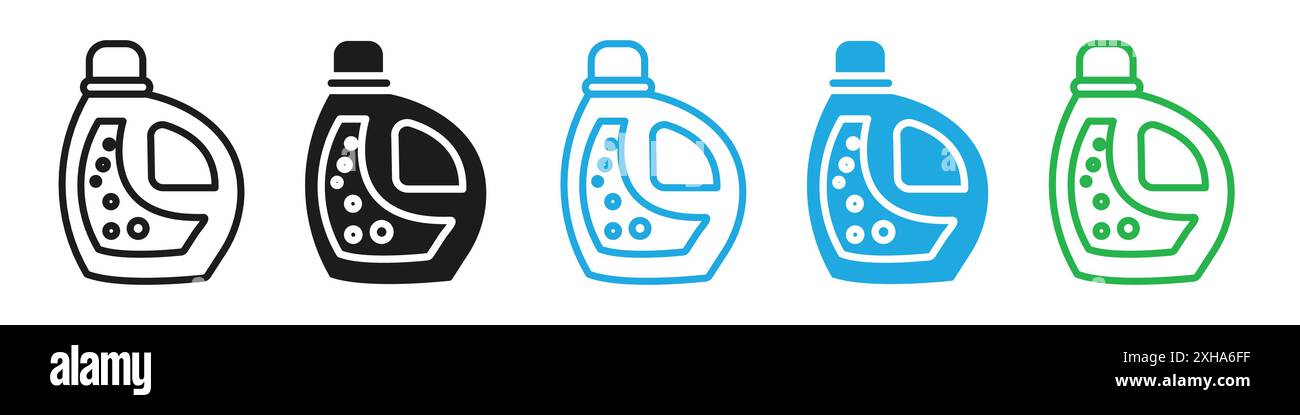 liquid detergent icon Vector symbol or sign set collection in black and ...