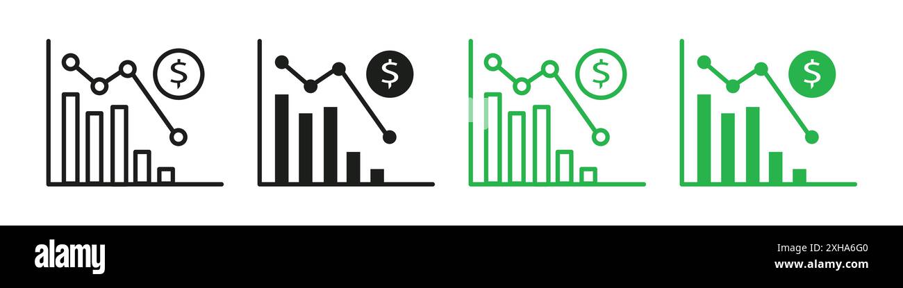 Market prediction icon Vector symbol or sign set collection in black ...