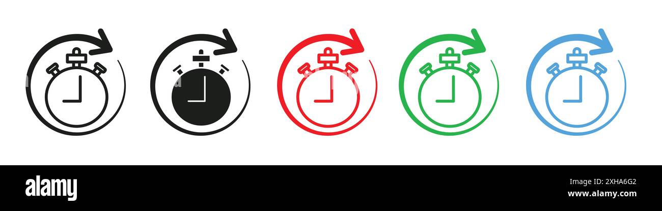 Less time icon Vector symbol or sign set collection in black and white ...